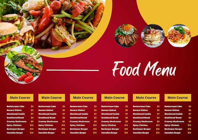 Do an amazing menu design, food menu, restaurant menu by Stoneasad20 ...