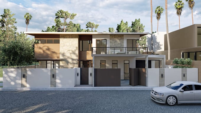 Rendered house design exterior by Xyie_hoshi | Fiverr
