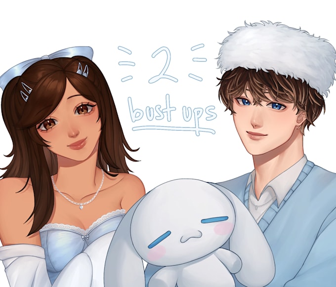 Draw 2 characters in fully colored and detailed illustration by Iichyl ...