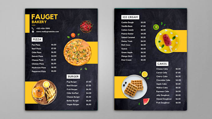 Do menu design, food menu, restaurant menu, price list by Meenuben | Fiverr