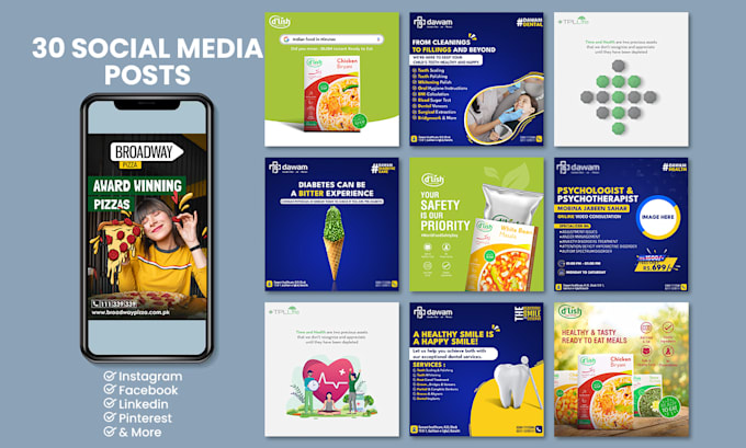 Design 30 attractive social media post creatives for facebook and ...