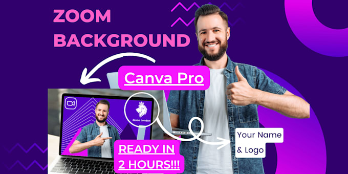 Design customized zoom virtual background with your name and logo by ...