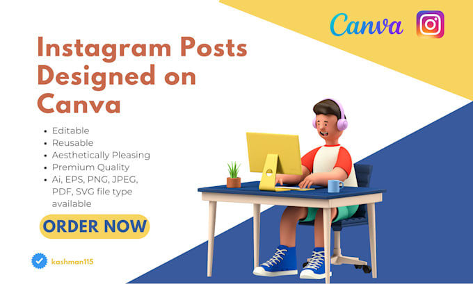 Design editable attractive instagram post in canva by Kashman115 | Fiverr