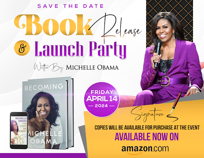 Design eye catching book signing and release flyer,poster by ...