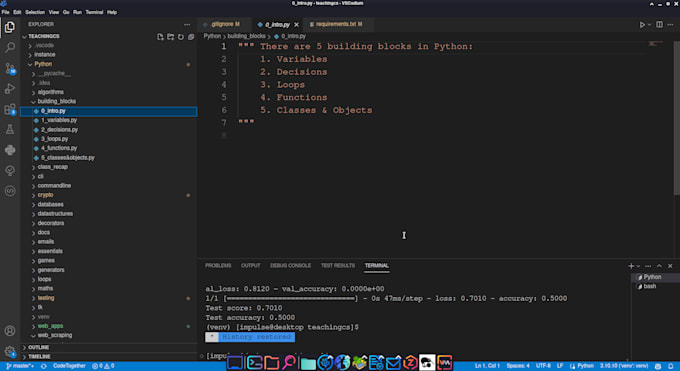 Teach the python programming language by James75372 | Fiverr