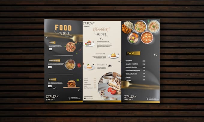 Design attractive food menu ,flyer, brochure, poster etc by Riyasinha47 | Fiverr