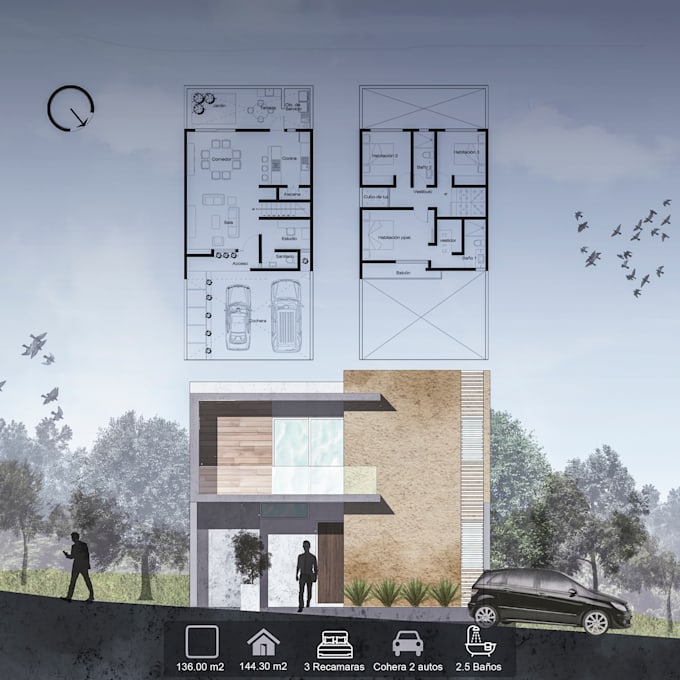 Do photoshop sheet from cad drawing by Arq_bdaniel | Fiverr