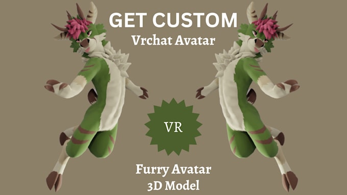 3d model, furry avatar, fursona, vrchat avatar, for vtuber, facerig ...