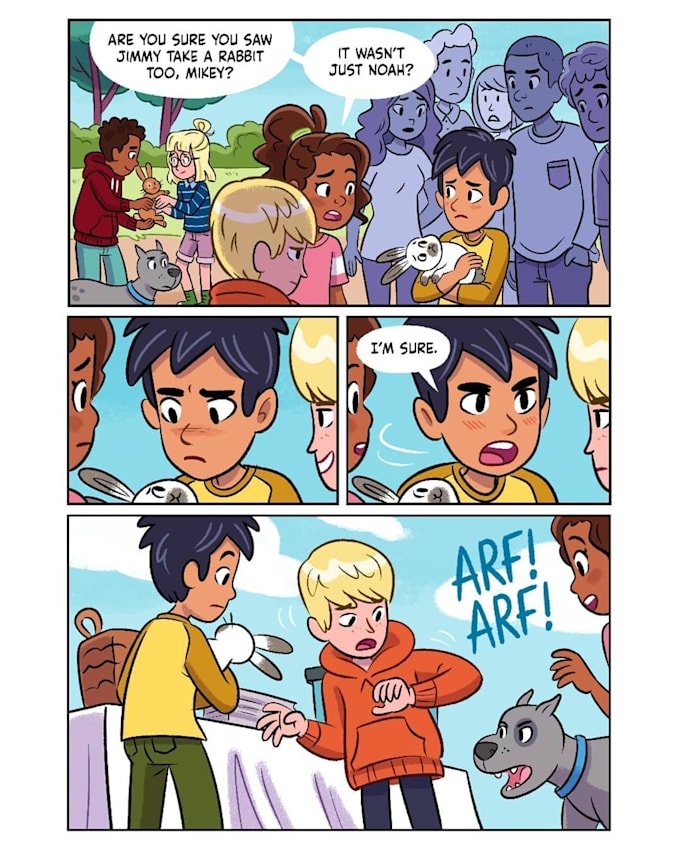 Draw and color cartoon comic, 4 panel comic strip in comic style by ...