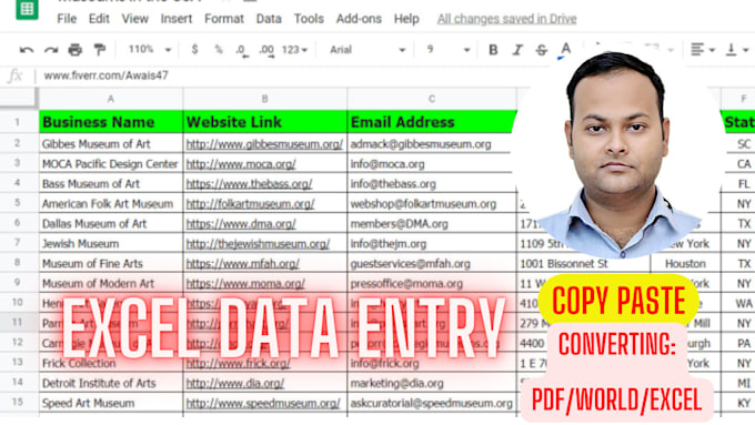Do perfect data entry, web research, copypaste, excel, word by ...