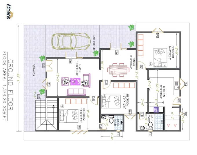 Give a most beautifull 2d house design for your dream house by Hmhusny ...