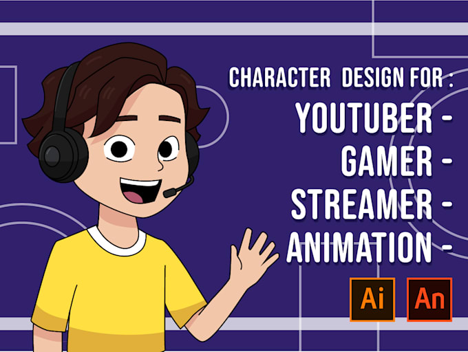 Character design for youtuber, gamer, streamer, animation, animate ...
