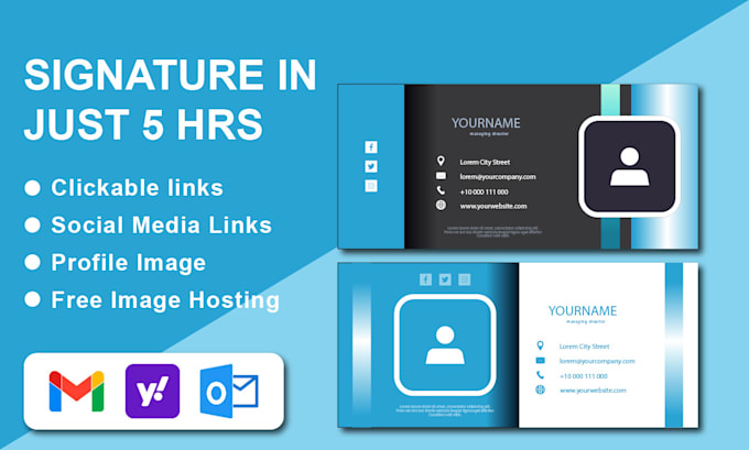 Design corporate html clickable email signature with qr code by Nasir ...