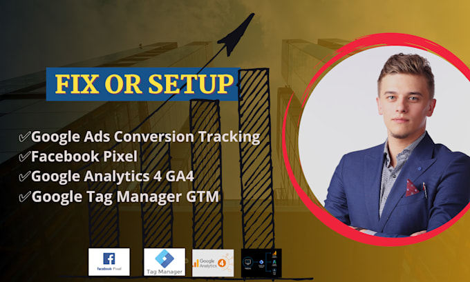 Setup or fix google ads conversion tracking fb pixel and ga4 through gtm by Nirobk07 | Fiverr