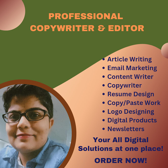Be your copywriter and editor by Sheetalsingh234 | Fiverr