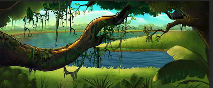 Make 2d background landscape design for your animation by Sant9800 | Fiverr