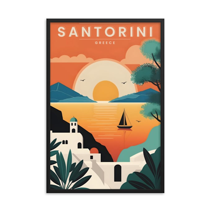 Create minimalist retro vintage travel poster illustration by Ilyasallouche | Fiverr
