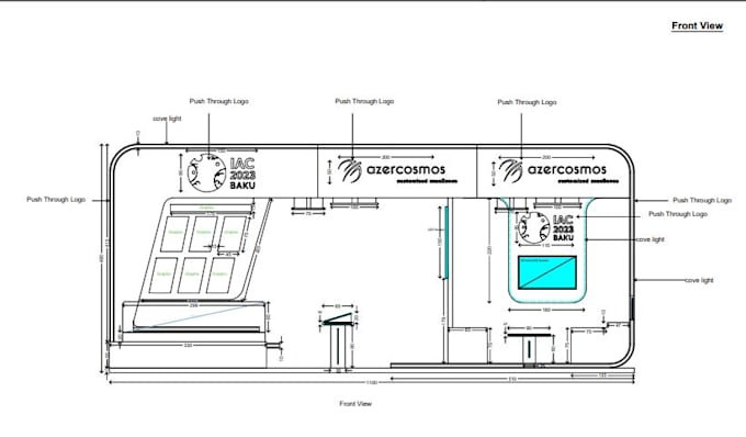Draw 2d exhibition stall, stand,kiosk,booth,shop drawings by ...