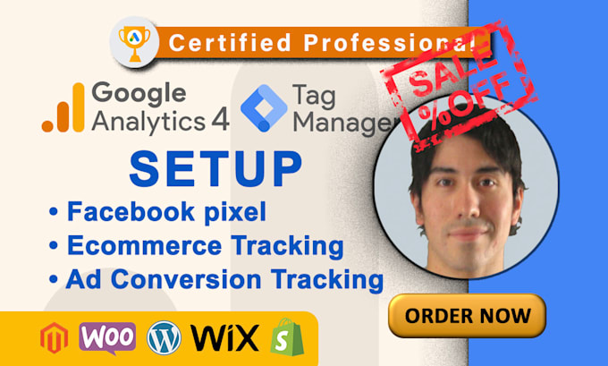 Setup google analytics 4 with gtm conversion tracking tags by Diegodigitalmkt | Fiverr