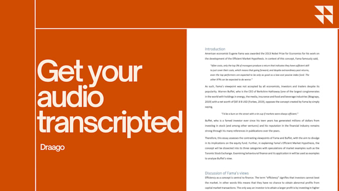Accurately transcript your audio or video by Draaago | Fiverr