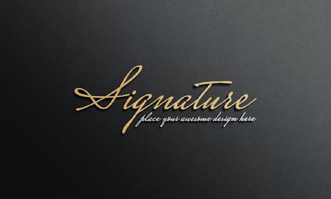 Design signature, handwritten cursive, character, title or simple text ...