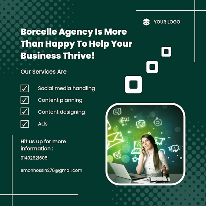 Custom branded social media posts for your business by Desingboost | Fiverr