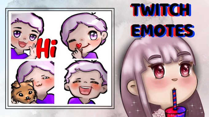 Make beautiful emotes for your twitch and more by Madelaineraviol | Fiverr
