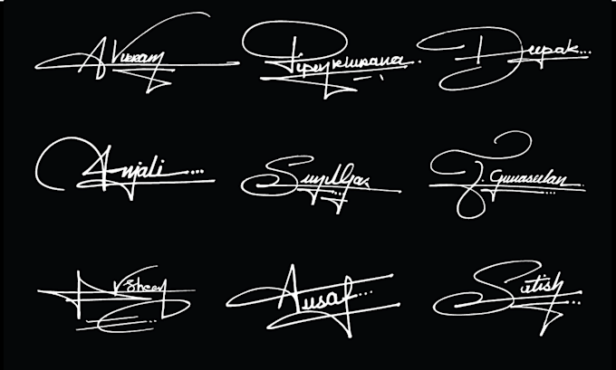 Faire signature, calligraphie, logo autographe manuscrit de luxe