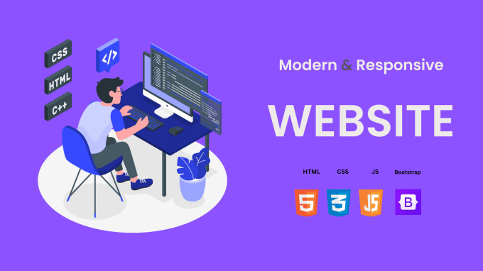 Build responsive webpages and landing pages using html , css, js and ... Build responsive webpages and landing pages using html , css, js and ...