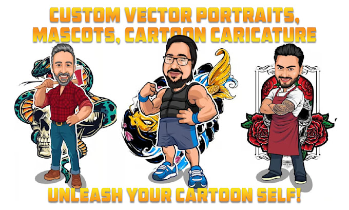 Do custom hand drawn cartoon caricature and vector portrait by ...