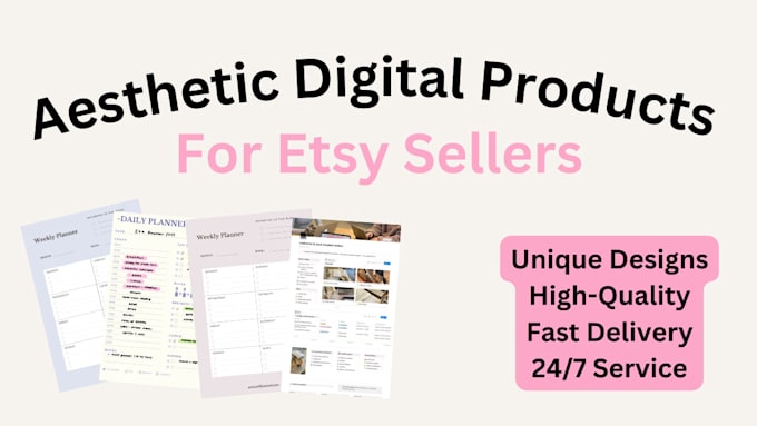 Design custom aesthetic digital products for etsy sellers by ...