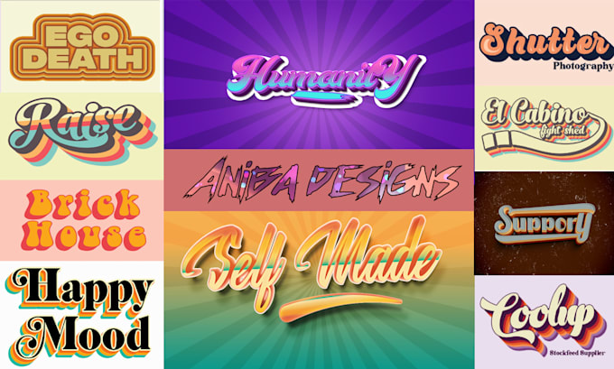 Design cool custom hand lettering, typography font logo, retro script ...