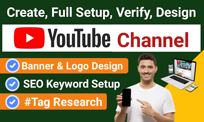 Create youtube channel full setup channel banner channel seo by Creative_hasan7 | Fiverr
