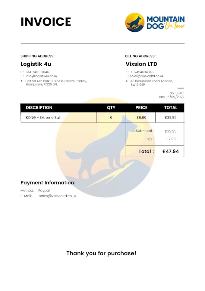 Do professional business invoice design by Touseefahmadbh | Fiverr