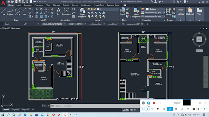 Make a house plane in autocad 2d i am a civil engineering expert by ...