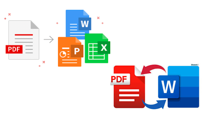 Pdf to word or word to pdf the same for ppt and excel by Jamoulfi | Fiverr