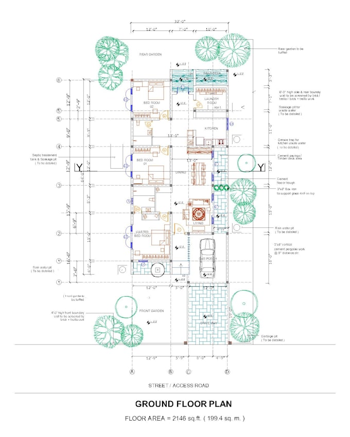 Do architectural 2d floor plan, house floor plan,2d drafting by Arch_monirul | Fiverr
