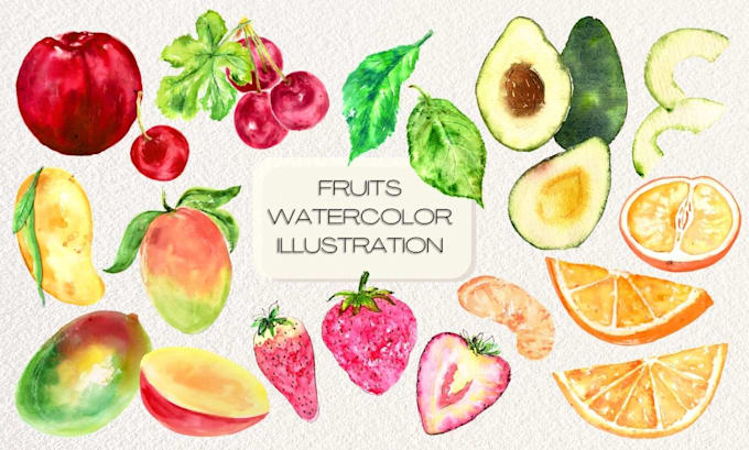Create a hand painted watercolor food art illustration by Nbdeaa ...