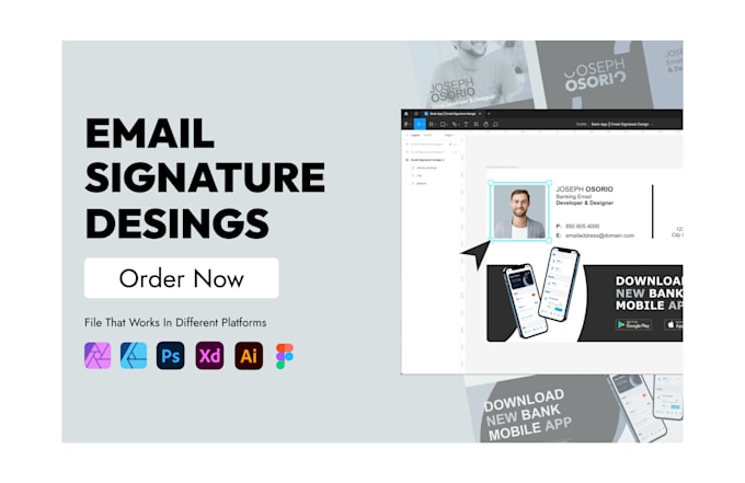 Design custom email signatures by Oesso_ | Fiverr