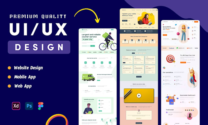 Do figma website ui ux design figma app design figma dashboard design by Goldenshapes | Fiverr