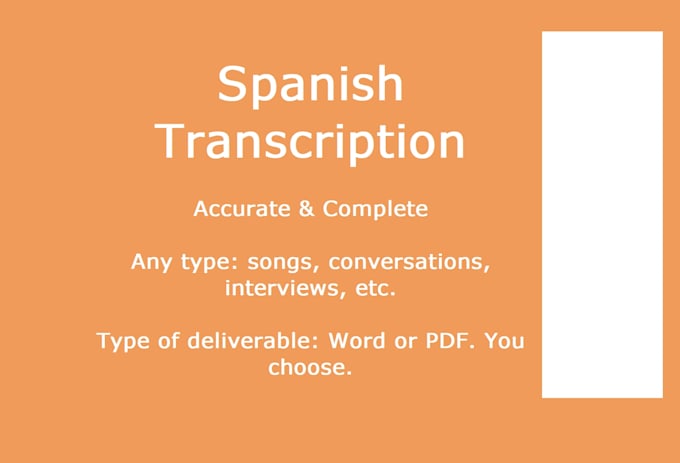 Do an accurate and complete spanish transcription by Chuwuss | Fiverr