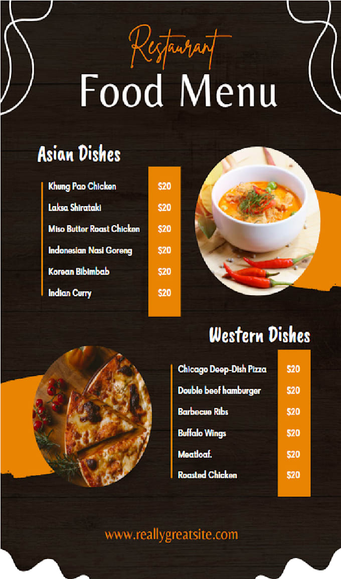 Make a menu design for your restaurant by Muhammedahmed70 | Fiverr