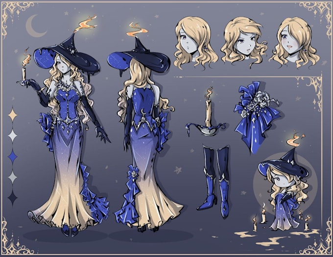 Create original character design in anime style by Glitter_djenna | Fiverr