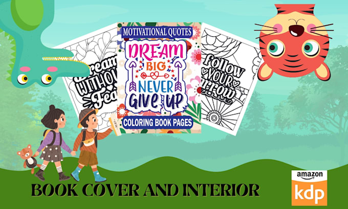 Create kids coloring book cover kids activity book interior cover ...