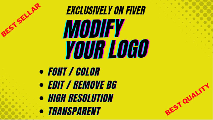 Modify logo image font, color, resolution, size, background by Fanirana98 | Fiverr
