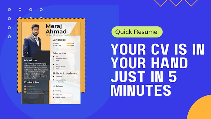 Create your professional cv in 5 minutes by Cv_in_5_munites | Fiverr