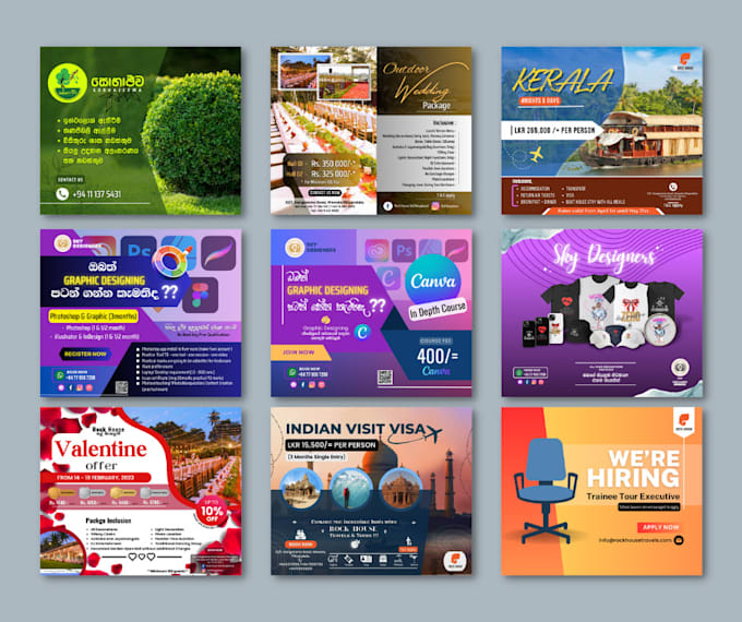 Design social media posts, logo, banner ads, labels, visiting cards by ...