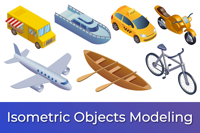 Create isometric objects for your design projects by Gexamqalajyan | Fiverr