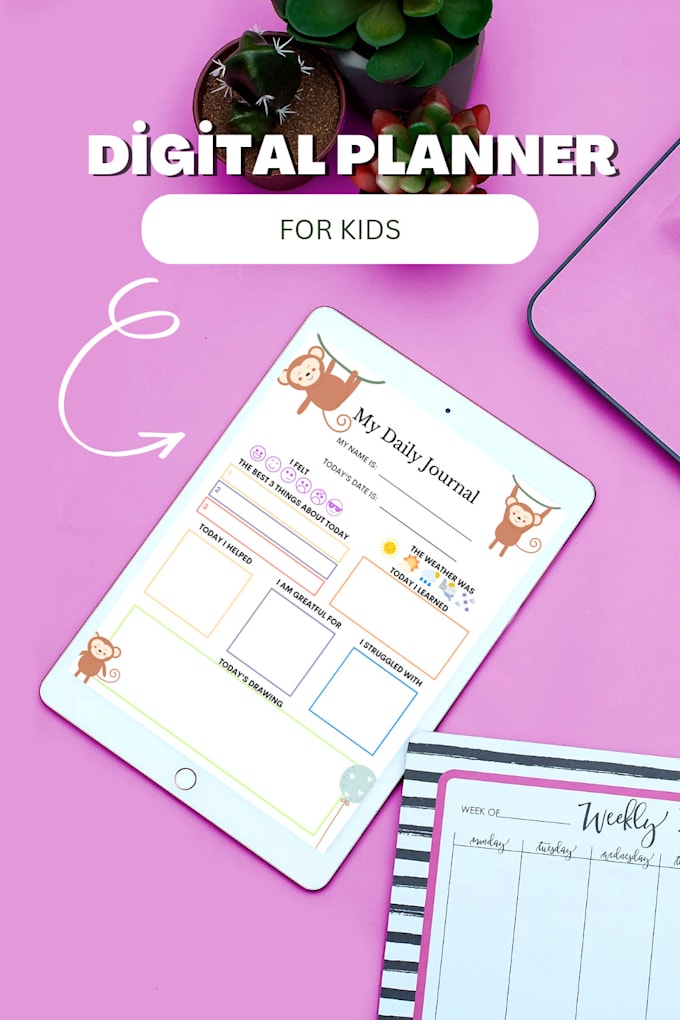 Create printable kids daily planner by Zeynepelifl | Fiverr