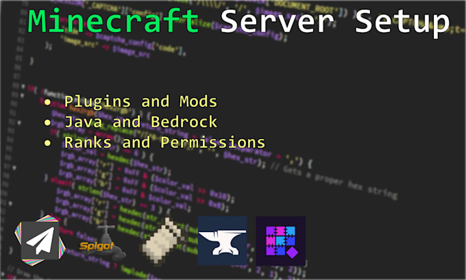 Setup your minecraft server with plugins or mods by Camomano | Fiverr